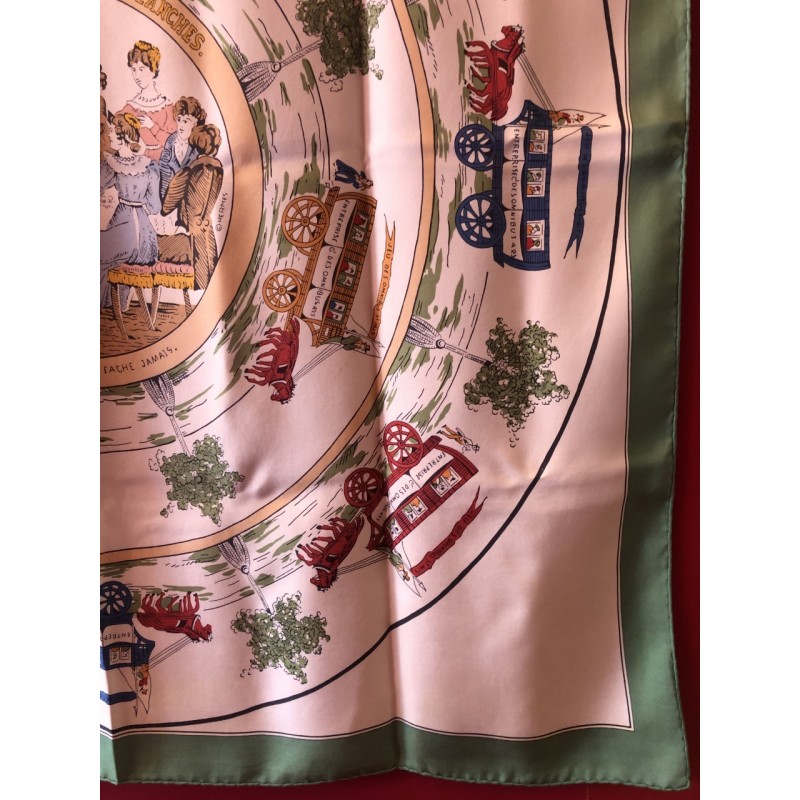 Carré foulard Hermès Jeu des omnibus et dames blanches édition spéciale ...